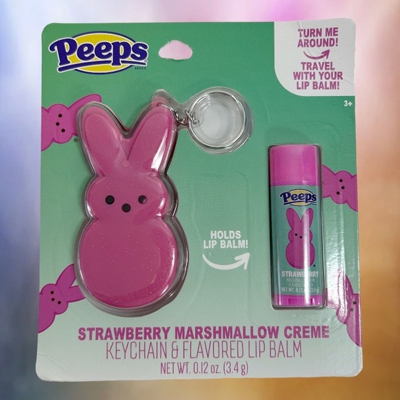 Peeps | Makeup | Peeps Strawberry Marshmallow Creme Lip Balm Keychain ...